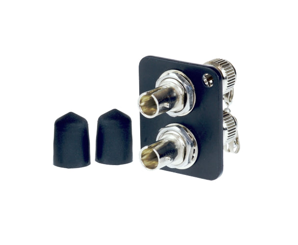 ST Singlemode Duplex Metal Adapter with Dust Cap & Chain – AVP Broadcast