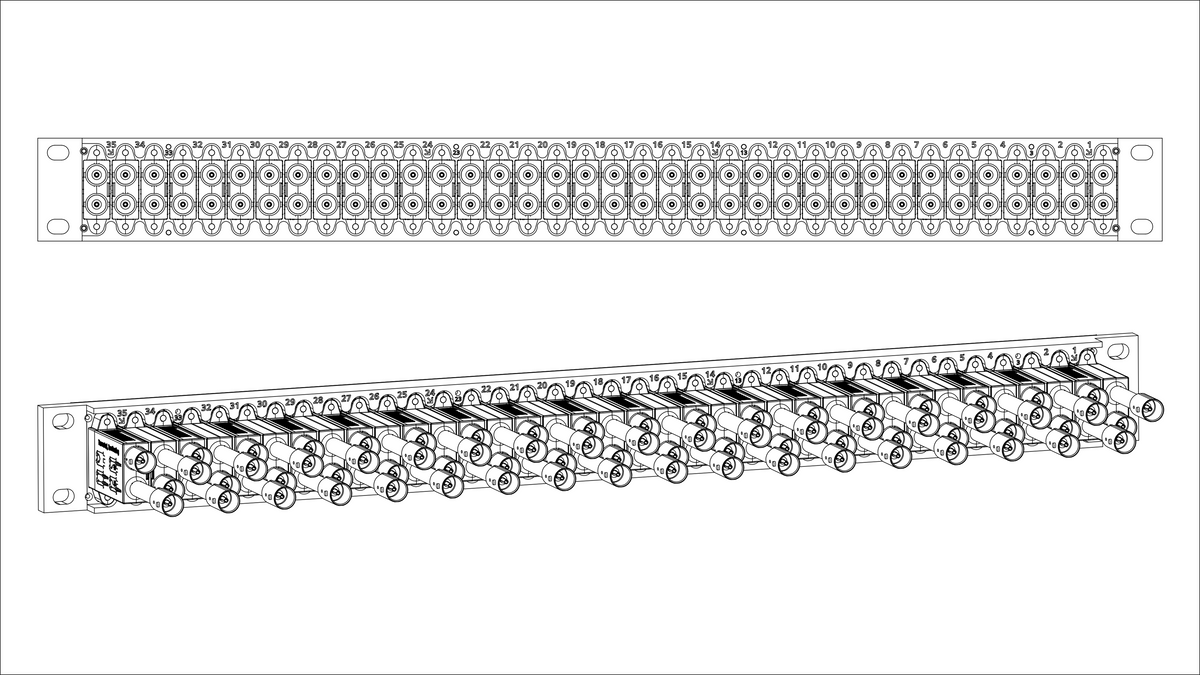 MIDSIZE (MINI-WECO) Patchbay, 2x36, 1RU – AVP Broadcast