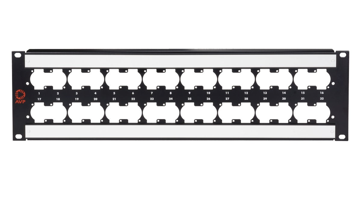 Universal Patch Panel 3RU, 2x16 Dual-D - AVP Maxxum Series – AVP Broadcast